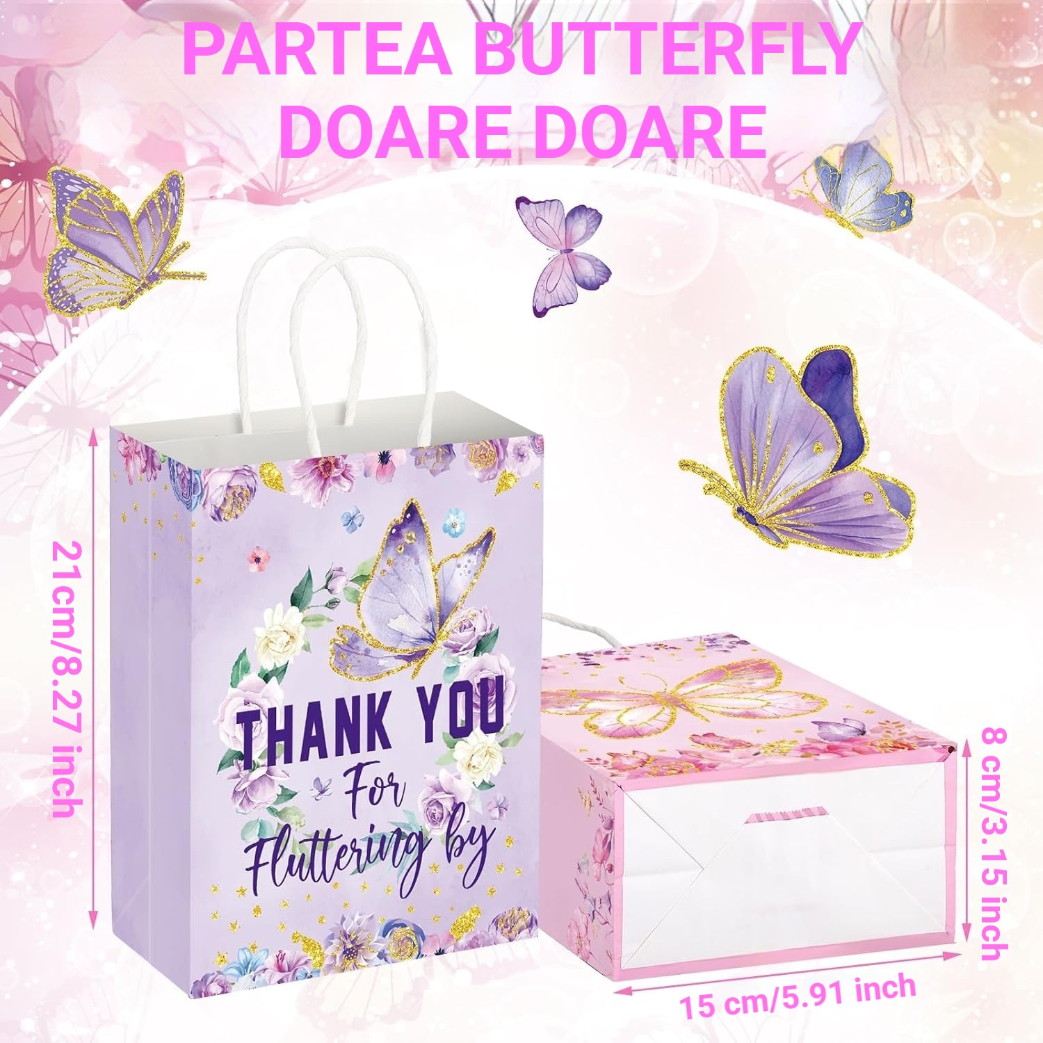 Kengeeg® 24 Bucati Pungi Favoruri Petrecere Fluturi Pungi Cadou Hartie ...