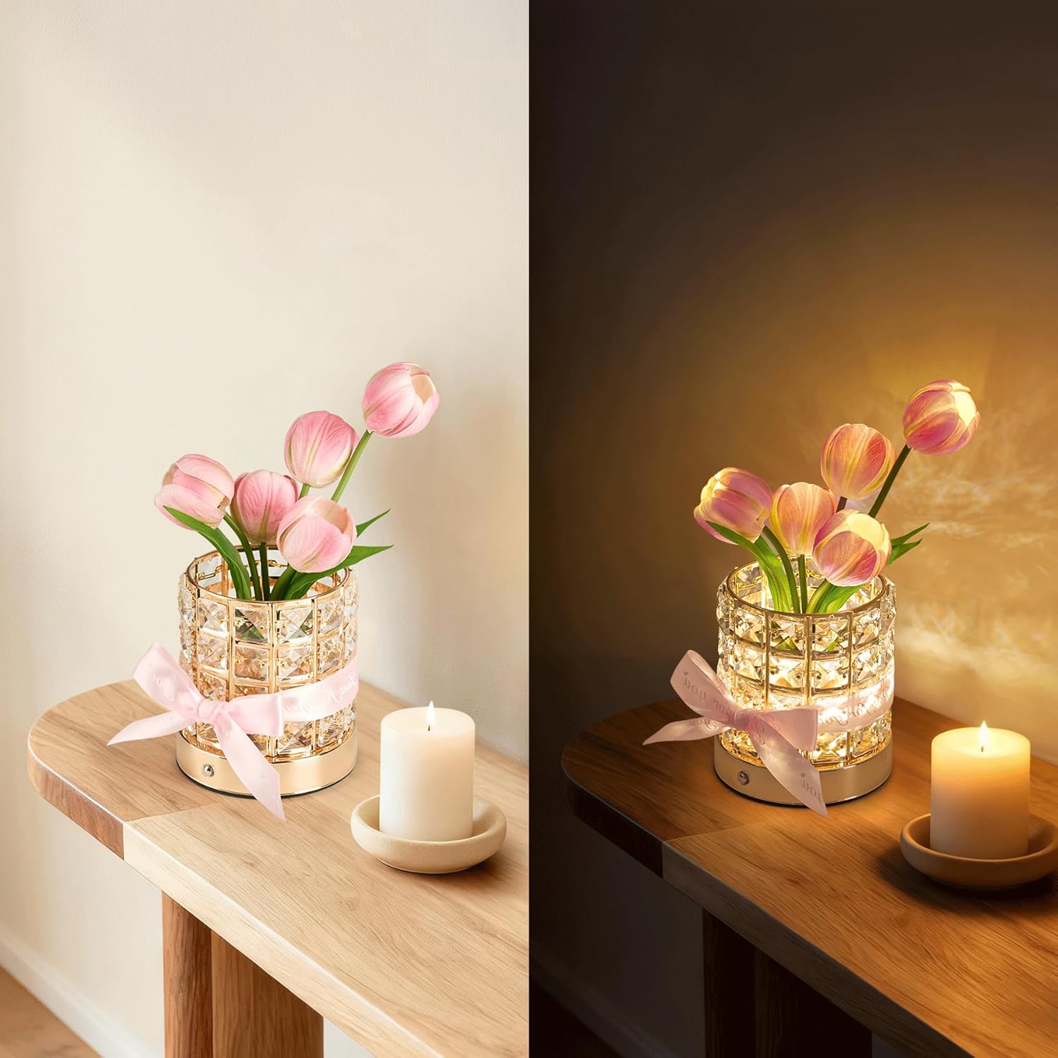 Lampa de flori Excitat@, Floarea Lalea, Reincarcabila, Fara fir ...