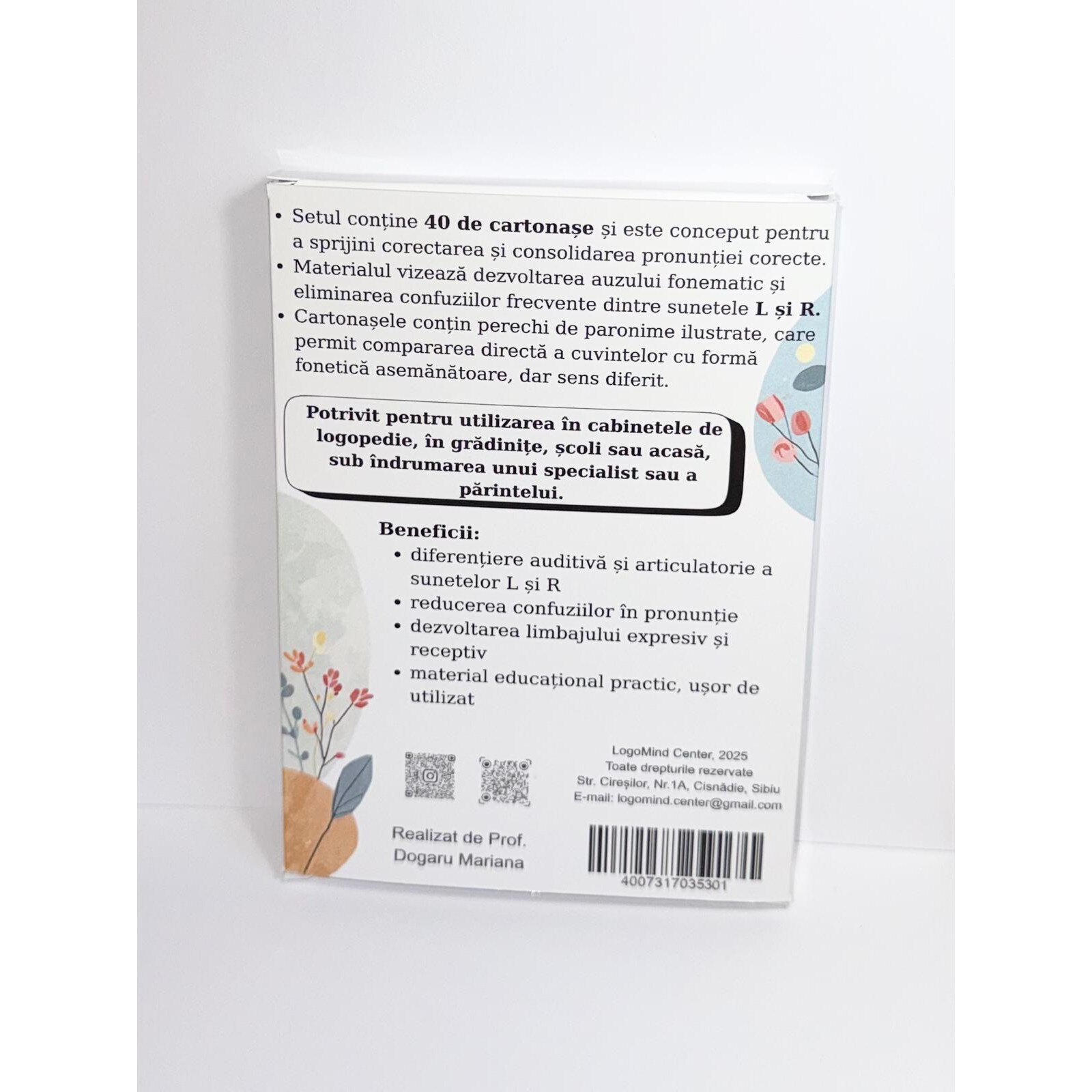 Set 40 cartonase educative logopedice - paronime cu L si R - eMAG.ro