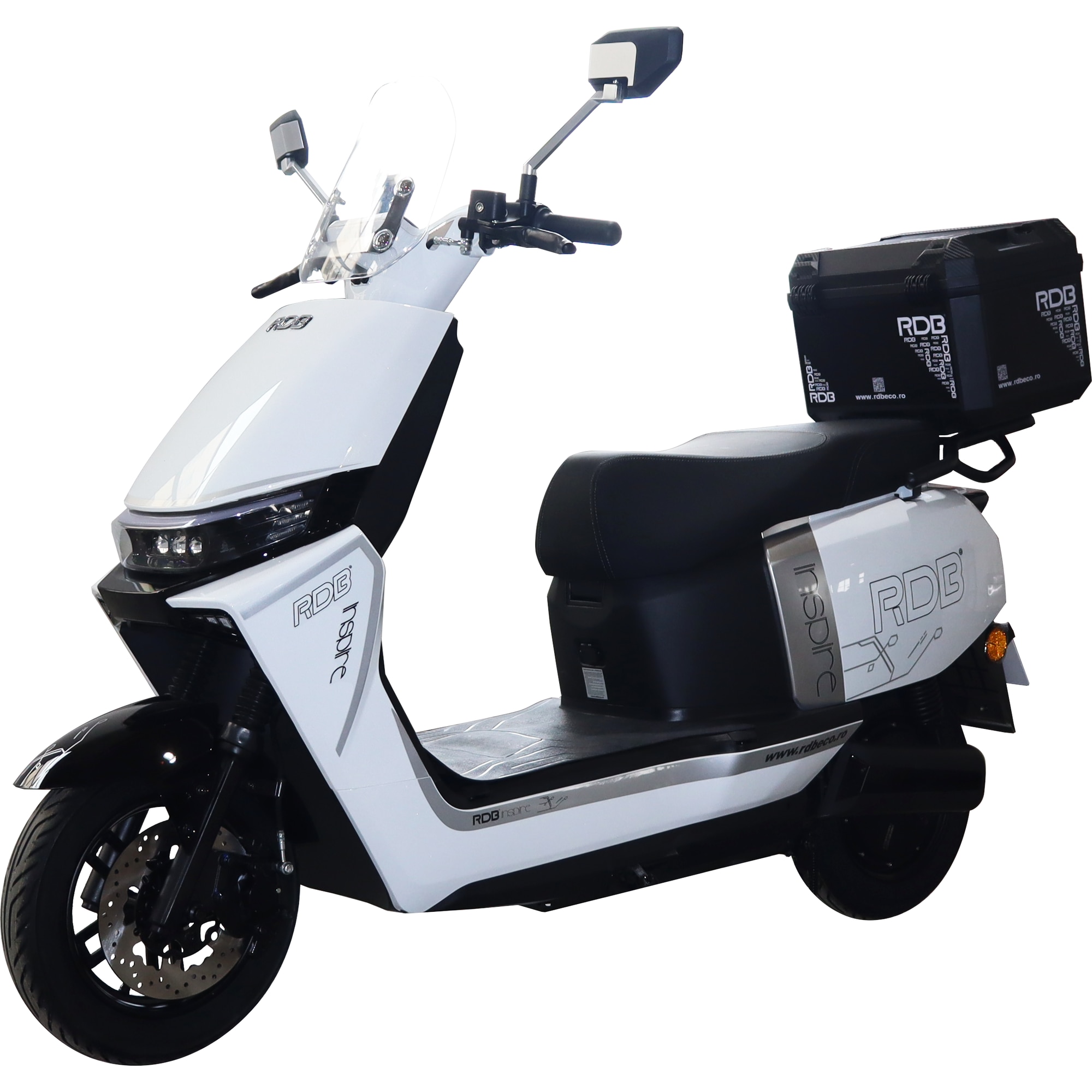 Scuter electric RDB INSPIRE, 2000W, fara permis, 25 km/h, Alb + CIV ...