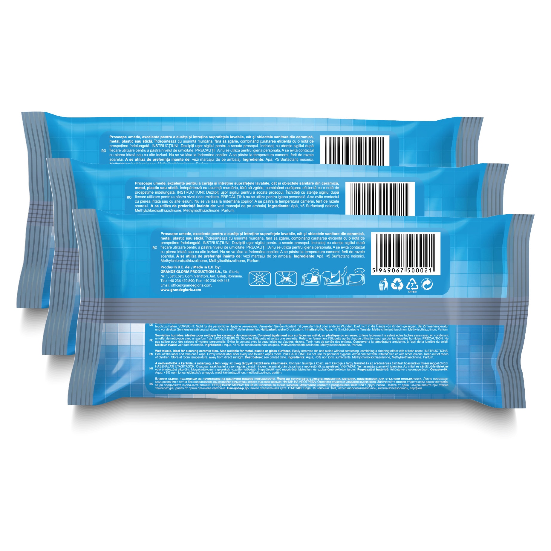 Set 3 x Expertto servetele umede pentru suprafete ceramice, 72 buc ...