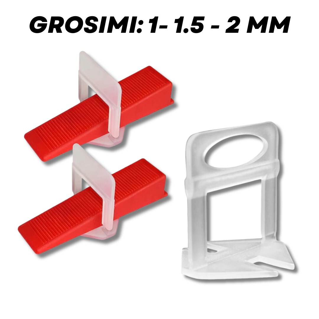 Set 500 clipsuri 1mm pentru gresie si 100 pene reutilizabile - eMAG.ro