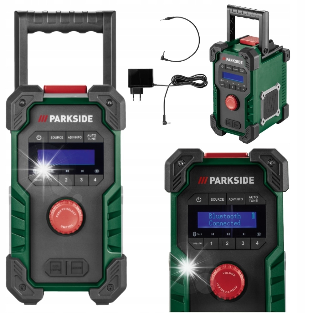 Radio portabil Parkside PBR 10 A1 Bluetooth DAB/DAB+/FM, 20V, set cu ...
