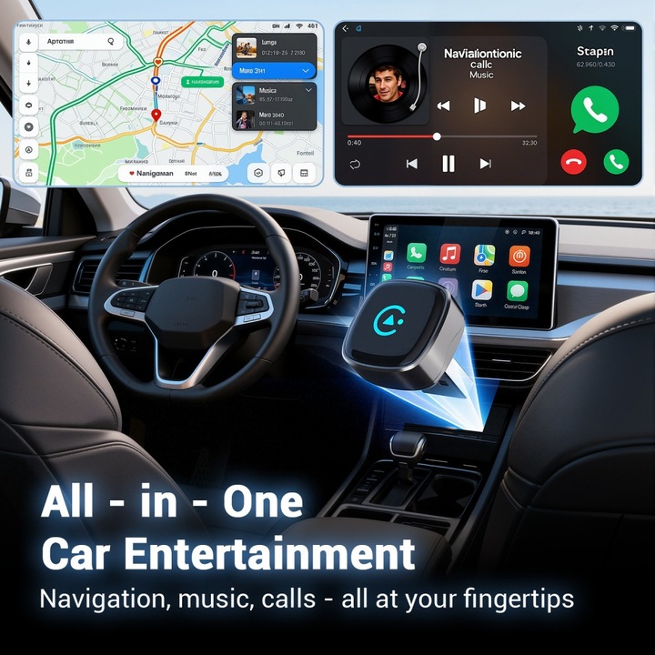 Vezeték nélküli CarPlay és Android Auto 2 az 1-ben adapter gyors WiFi ...