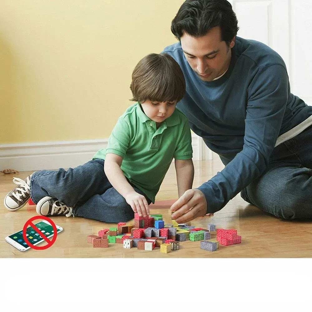 Set de constructie, stil Minecraft, 128 piese, Mini lume - eMAG.ro