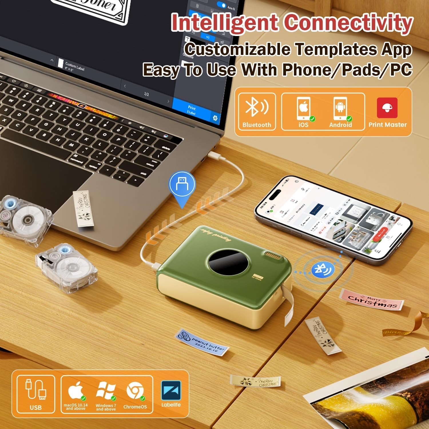 Imprimanta Portabila Termica PHOMEMO A30, Bluetooth, Personalizare ...