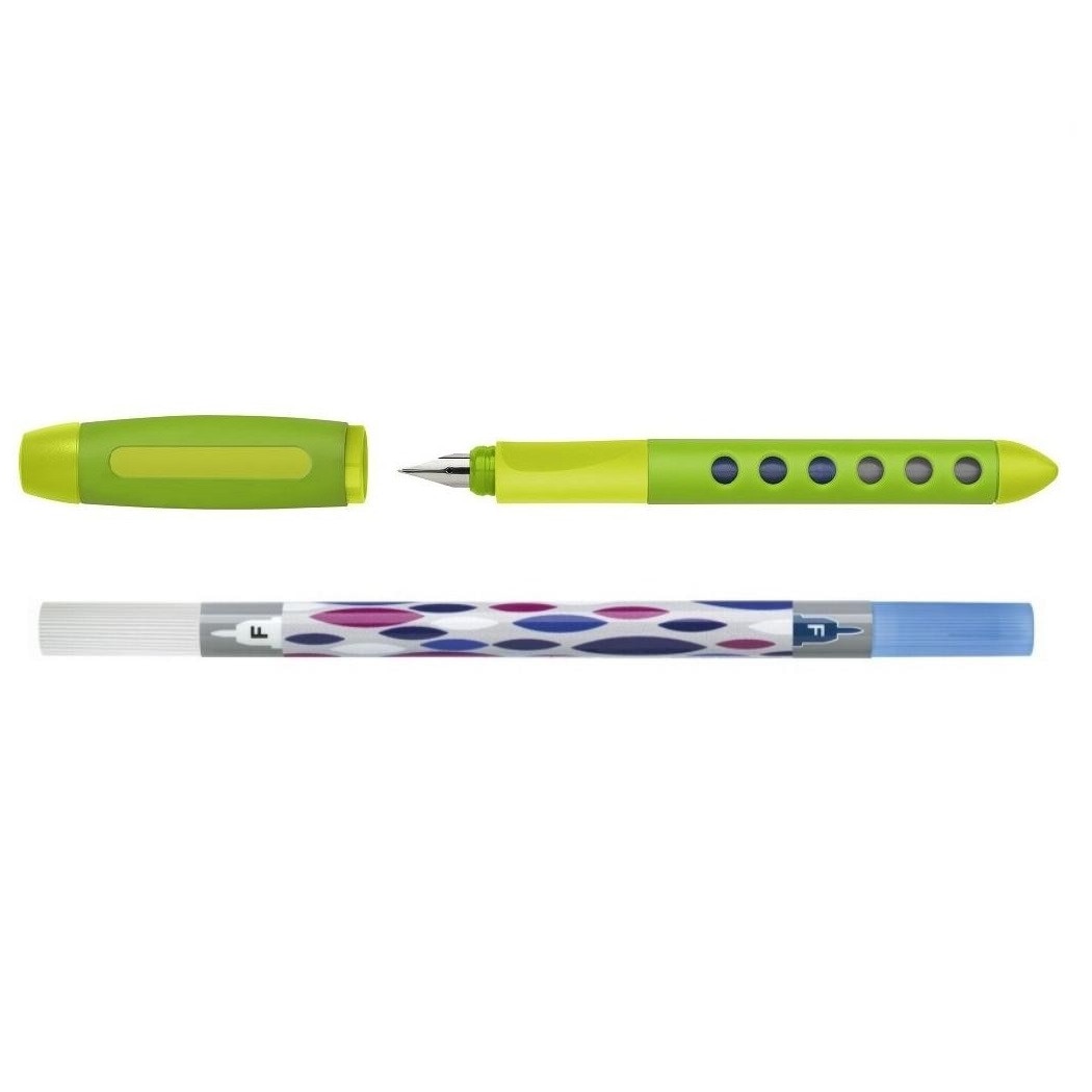 Set pic cu stilou pentru incepatori, Faber-Castell Scribolino, verde ...