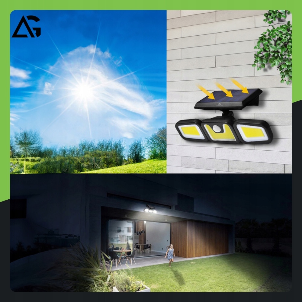 Lampa solara ARSA GO 3 in 1 cu senzor de miscare si senzor de intuneric ...