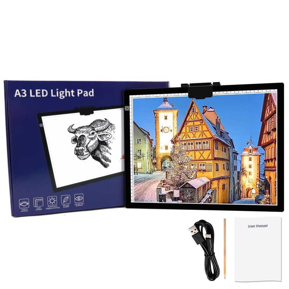 Placa iluminata cu LED, plansa de desen, tableta grafica A3 - eMAG.ro