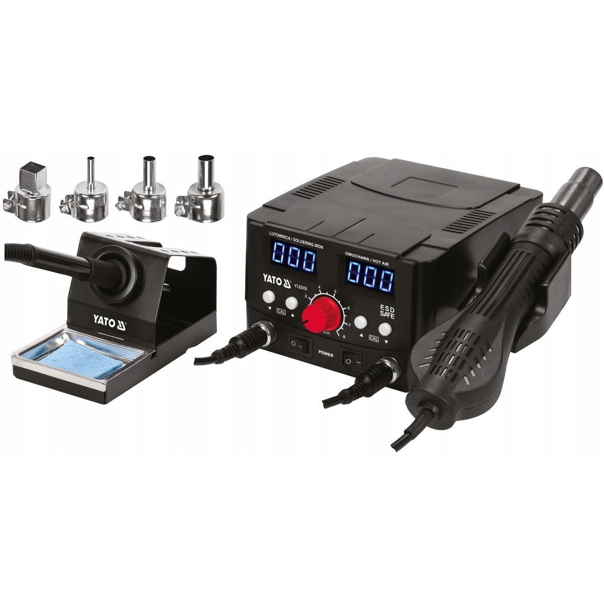 Statie de lipit 2 in 1 Yato, 75W + Hot Air 750W, display LED ...