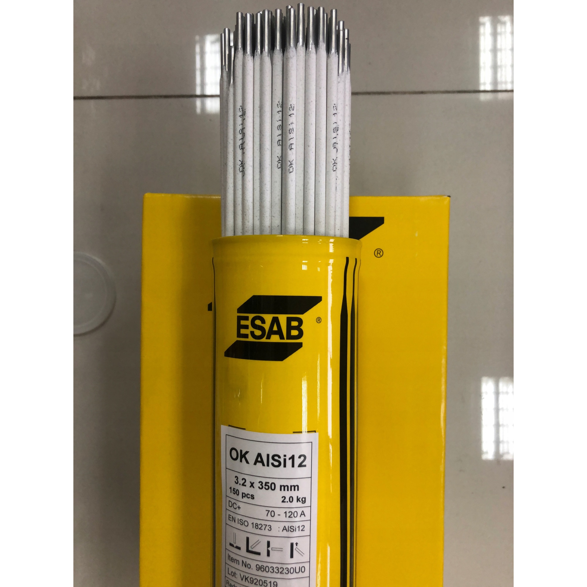 Електрод за заваряване ESAB OK ALSI 12, 3,2 мм, 2 кг, за алуминий ...