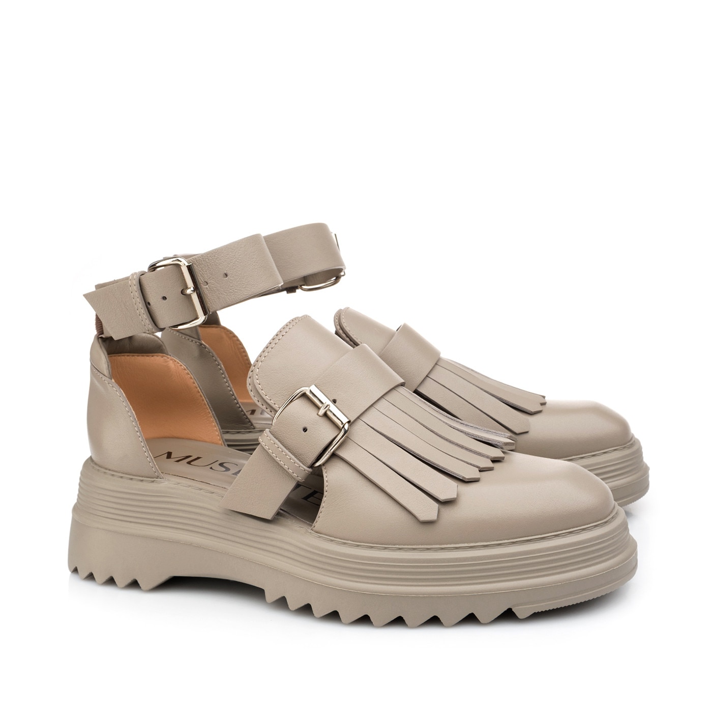 Pantofi dama, Musette, ALYA A94, Piele naturala, Grej - eMAG.ro