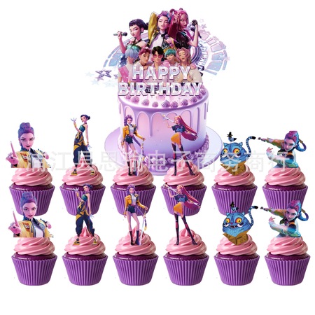 Set 25 Figurine Tort/Briose KPop Demon Hunters pentru Decoratiuni ...