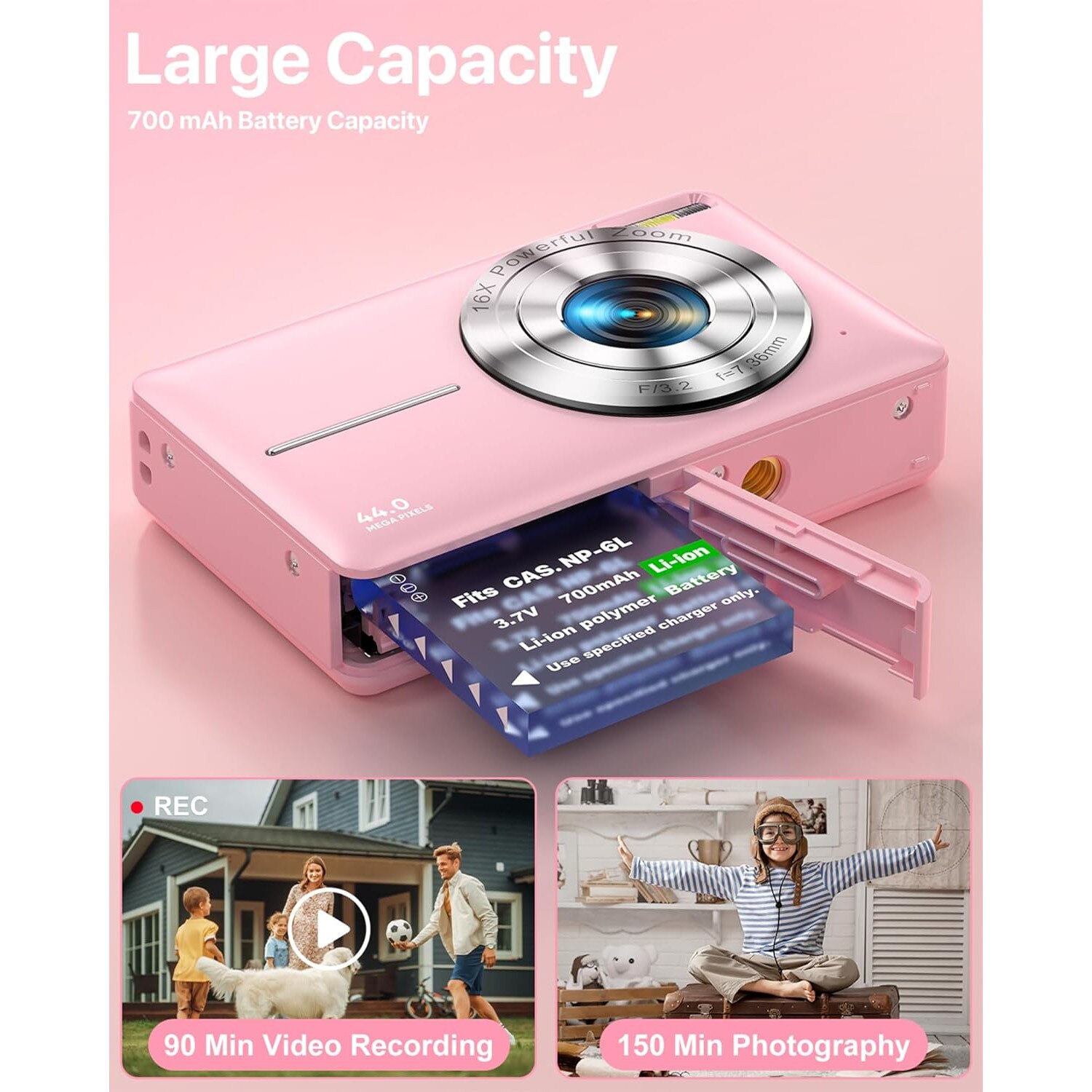 Camera foto compacta, 44MP, zoom 16x, Videoclipuri de calitate FHD ...