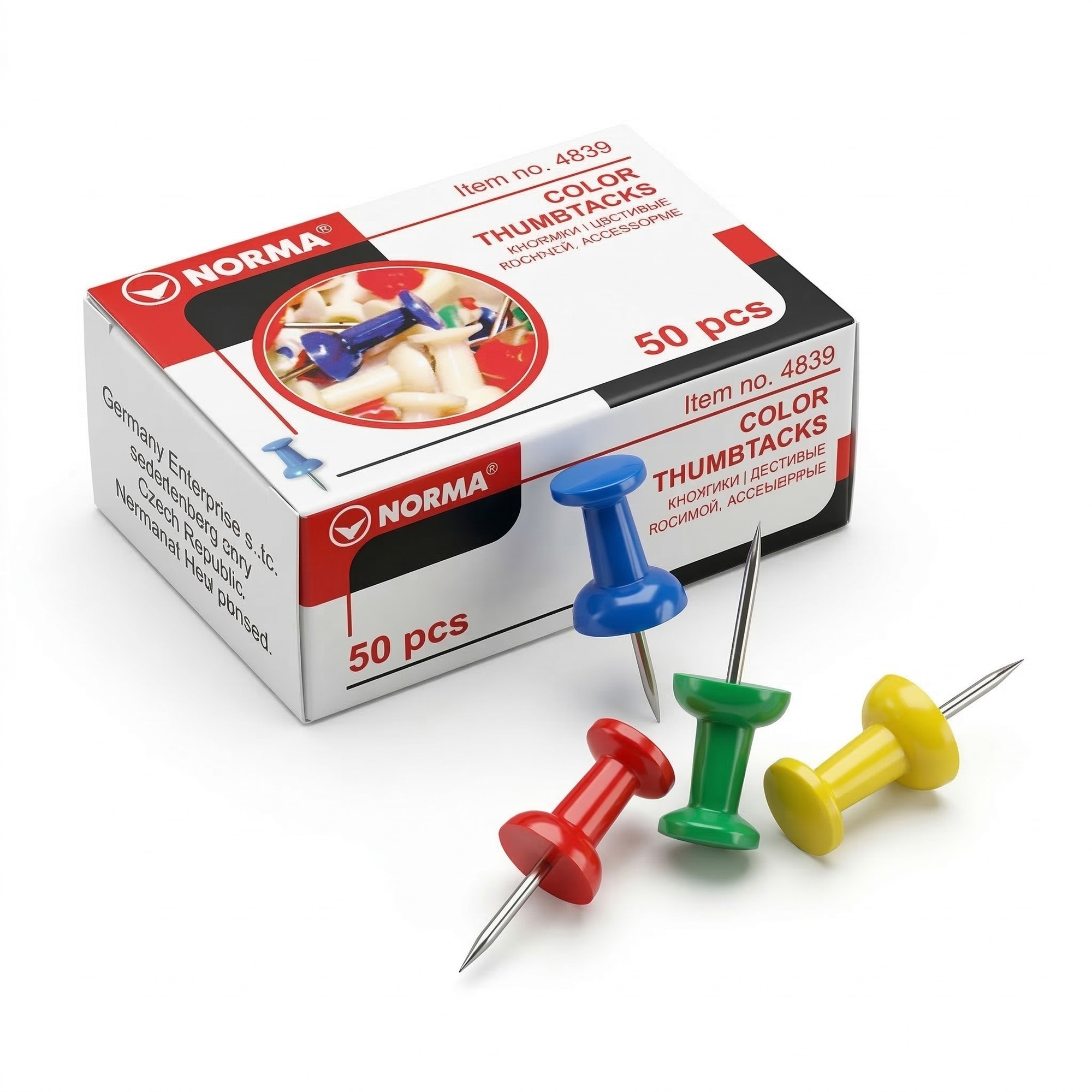 Set 5 cutii pioneze colorate pentru tabla Norma, pioneze birou pentru ...