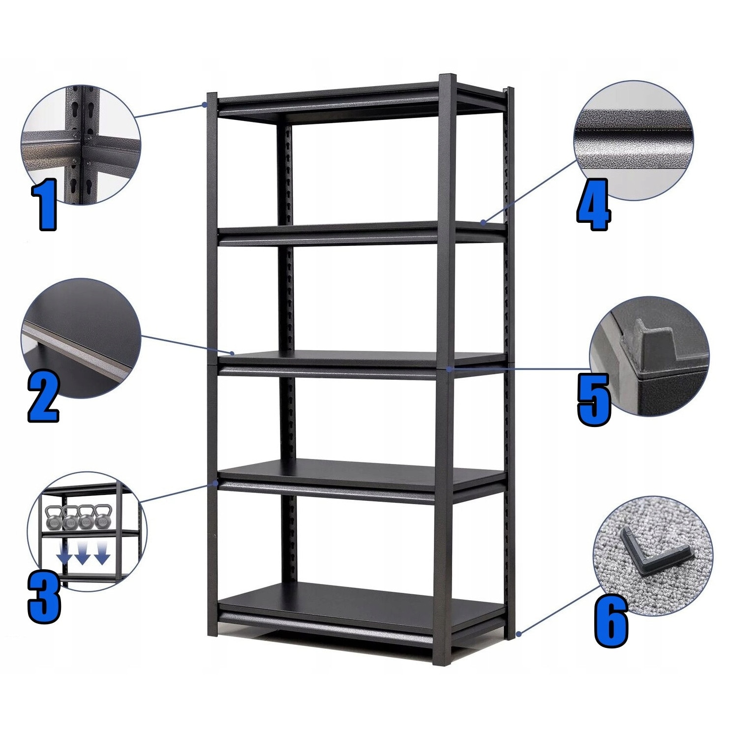 Set Rafturi metalice, DODAS RI, 200x200x50 cm, Otel ranforsat ...