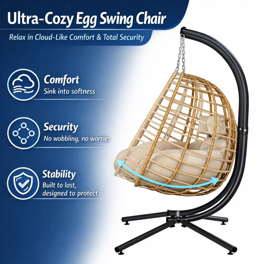 Leagan Tip Cuib Dublu Suspendat, TOPSCAUNE®, Balansoar pentru 2 ...