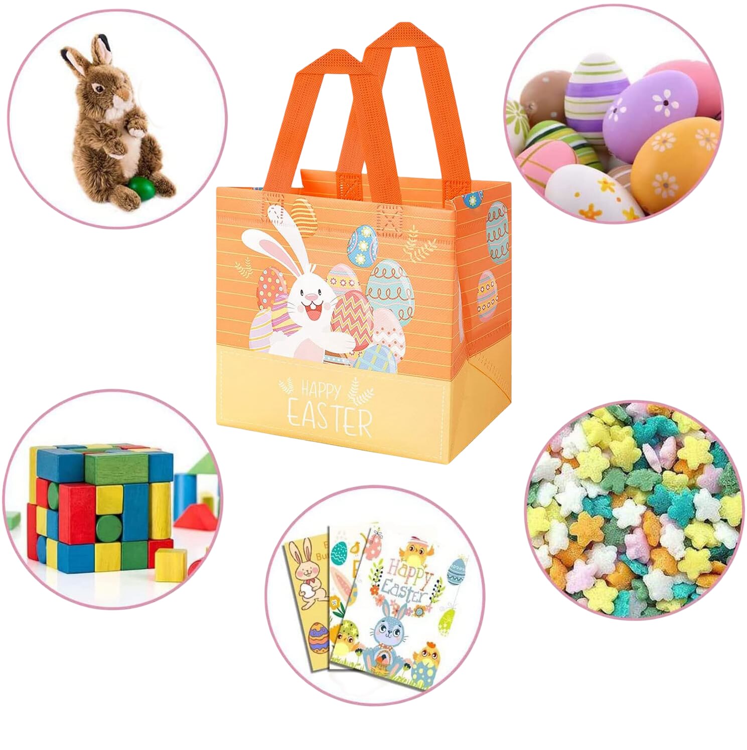 Set 12 torebki prezentare materiale, 6 modele, mix culori, 20x15x21cm ...