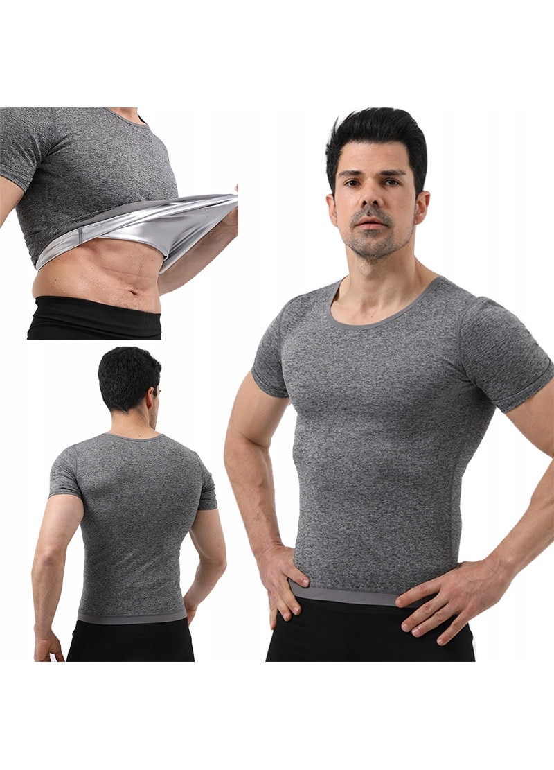 Tricou termic de slabit modelator cu maneca scurta pentru barbati termo ...