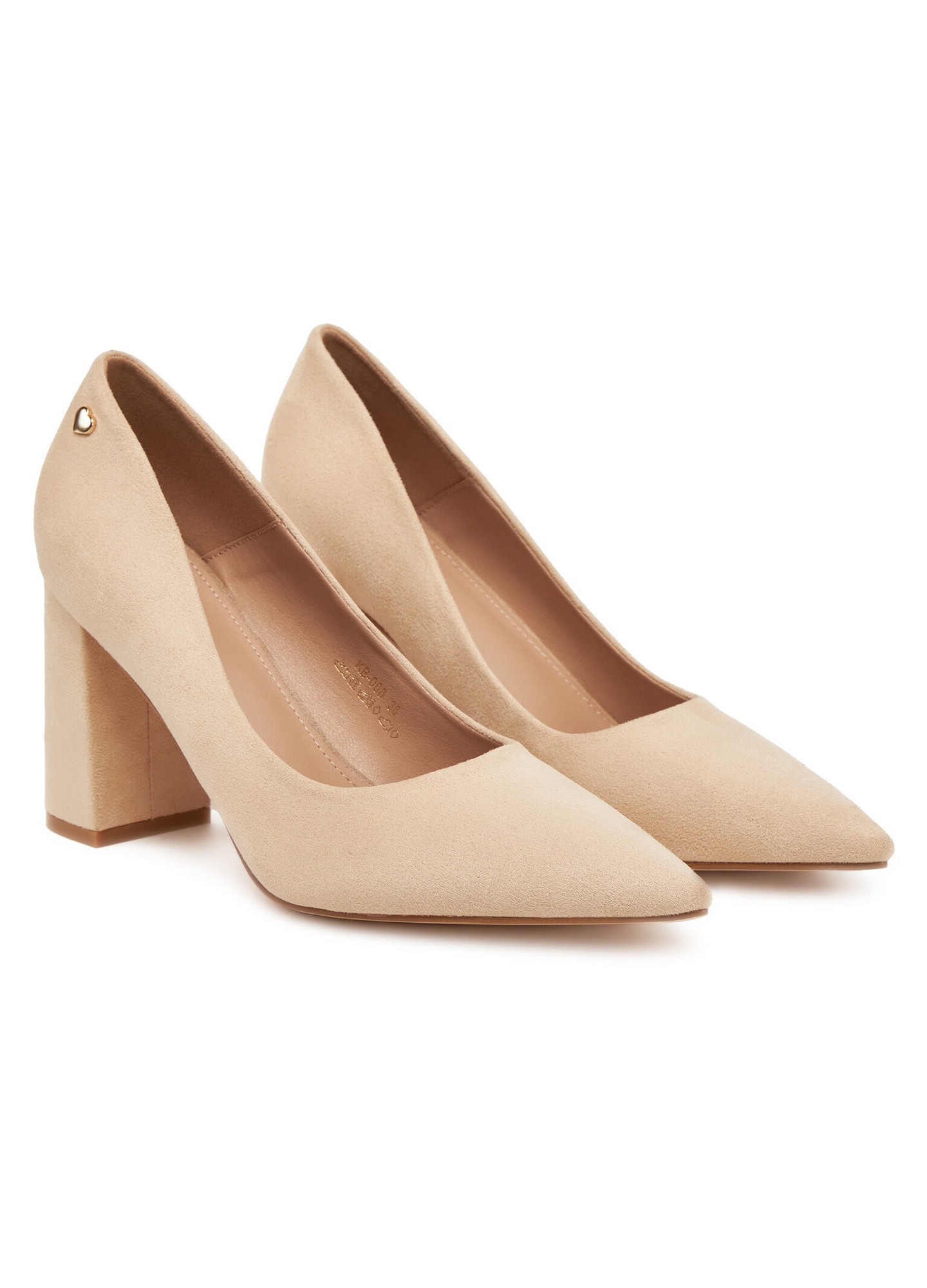 Pantofi dama, DeeZee, textil, bej, toc gros, eleganti, 40 EU - eMAG.ro