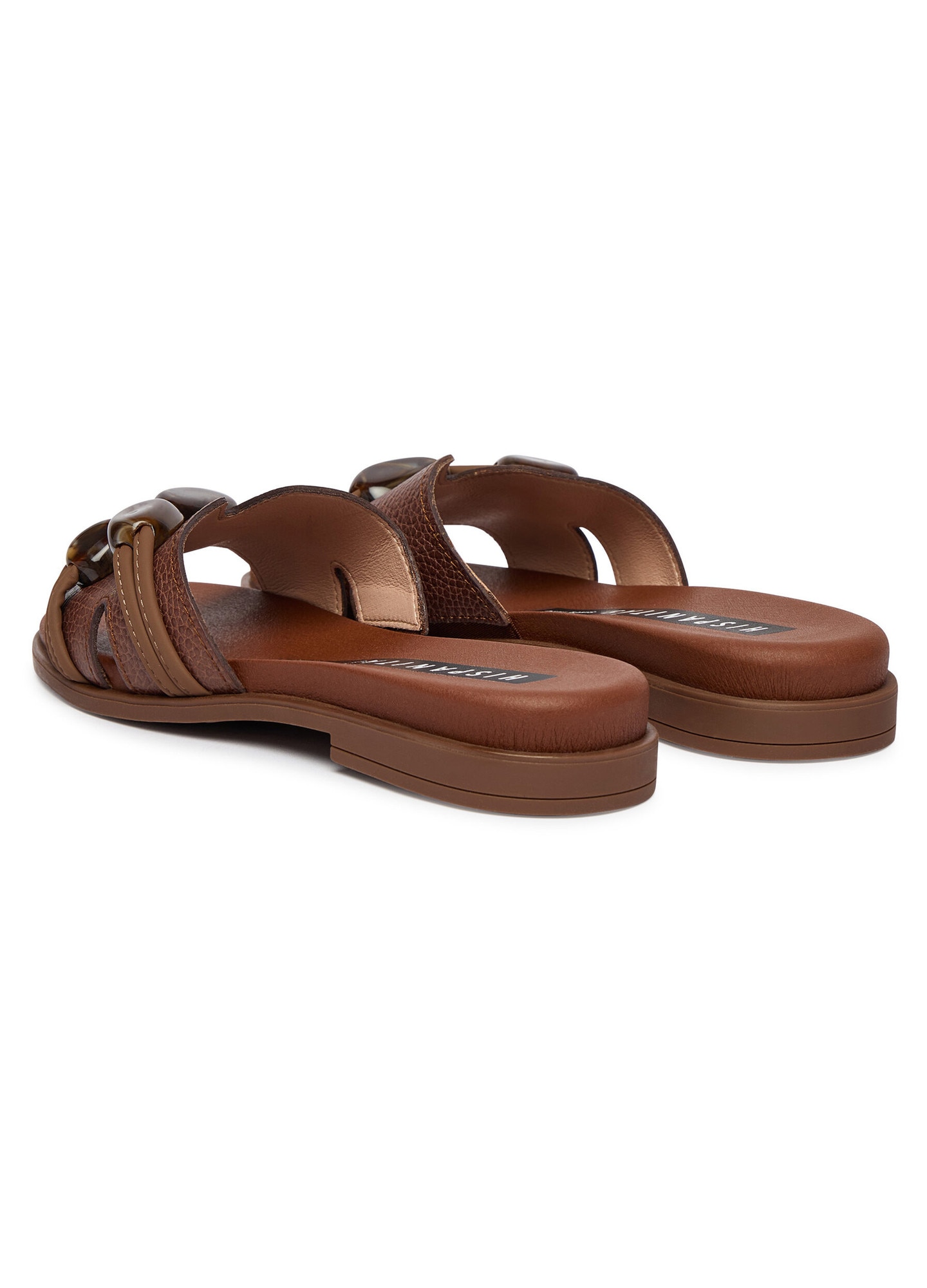 Papuci dama, Hispanitas, piele naturala, maro, 37 EU - eMAG.ro