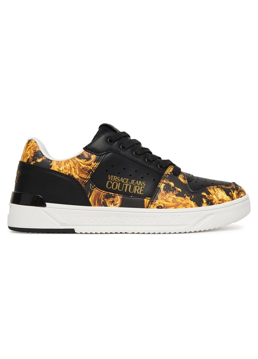 Tenisi barbati, Versace Jeans Couture, piele naturala, negru/auriu, 42 ...