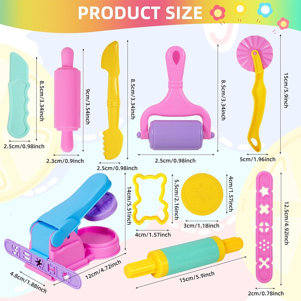 Set 31 unelte forme si accesorii pentru plastilina, Minetgnon ...