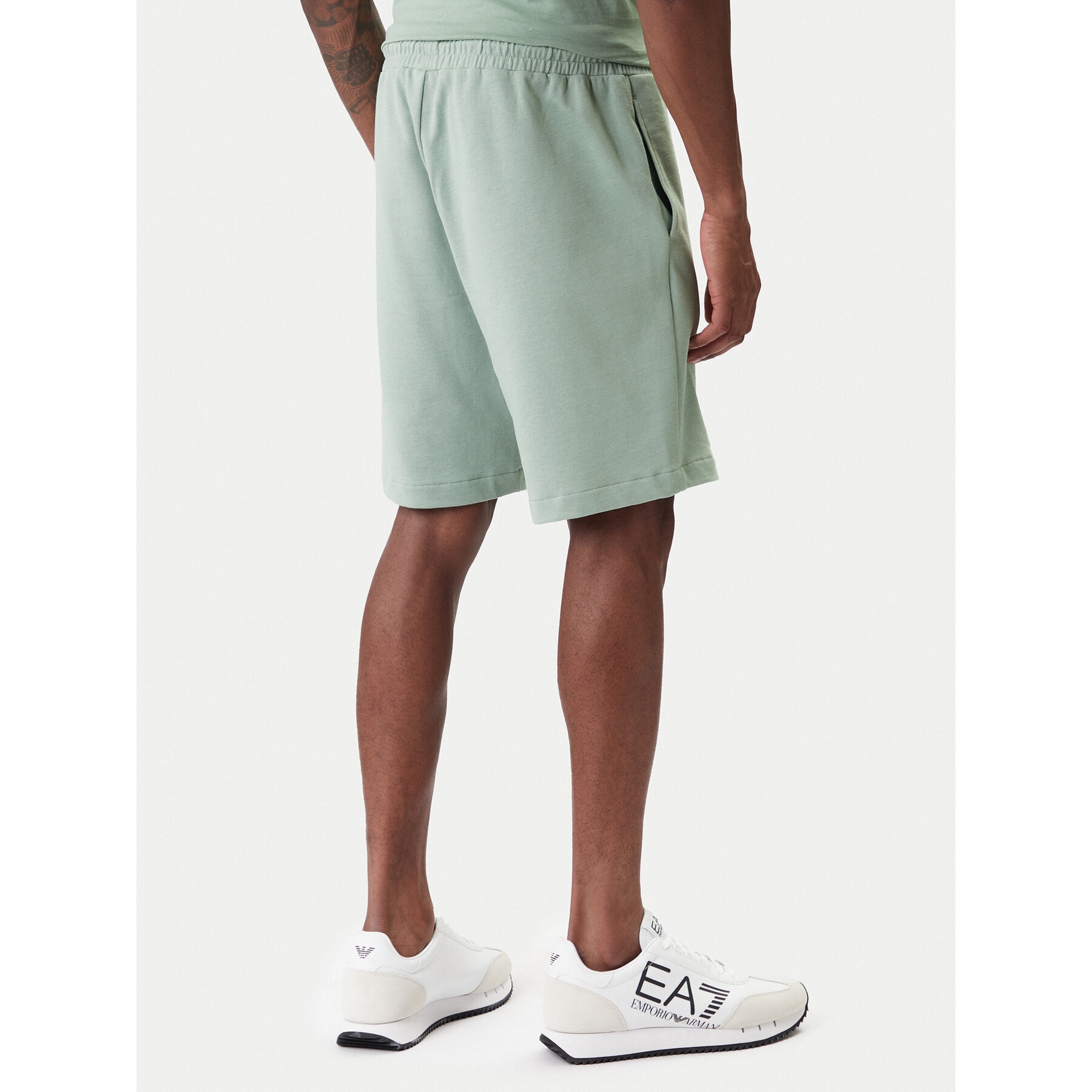 Pantaloni sport barbati, EA7, bumbac, verde, XL INTL - eMAG.ro