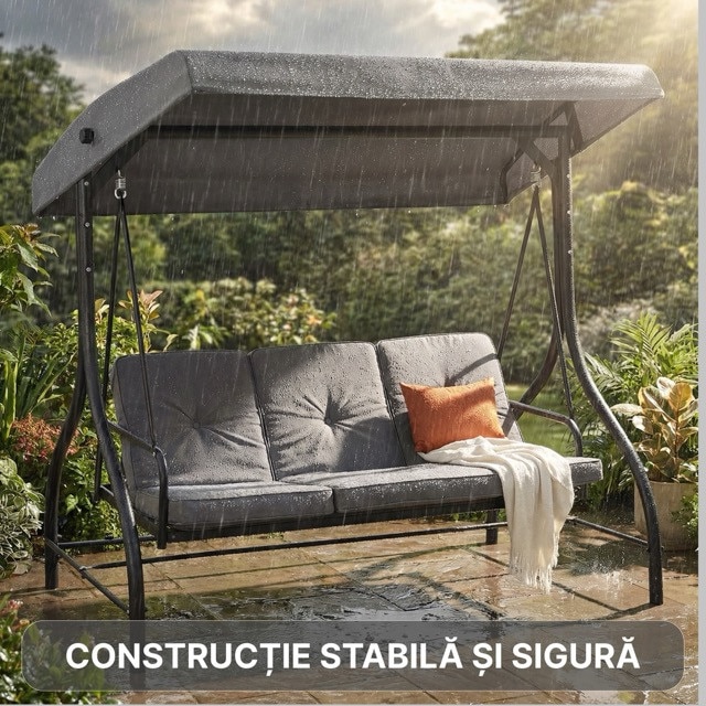 Balansoar Gradina, TOP SCAUNE®, 194x120x173 Cm, Leagan Gradina 3 Locuri ...