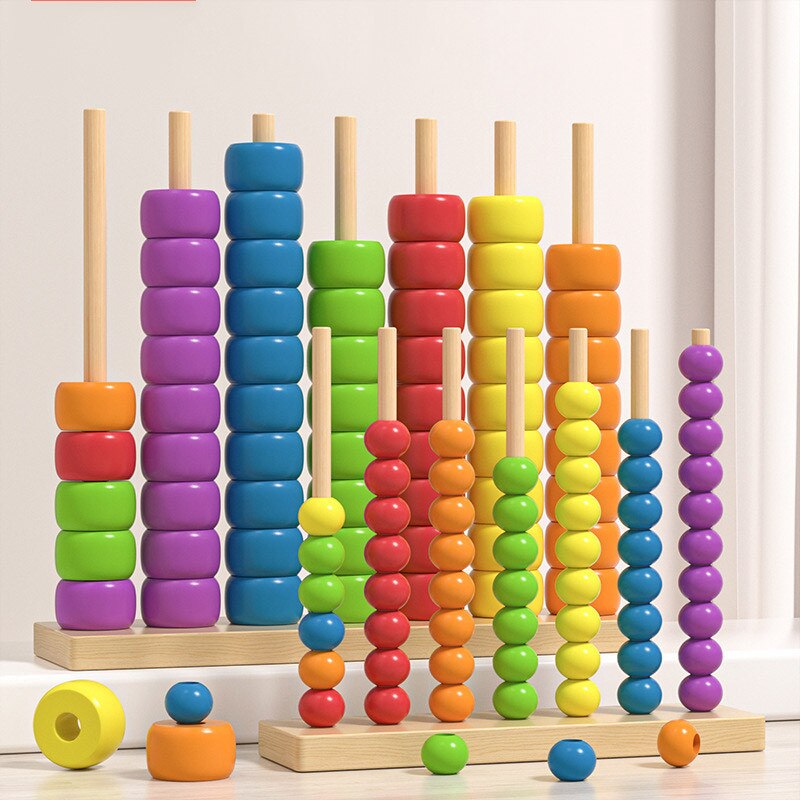 Set jucarii educative pentru copii, Beevme, din Lemn, Multicolor, 21 ...