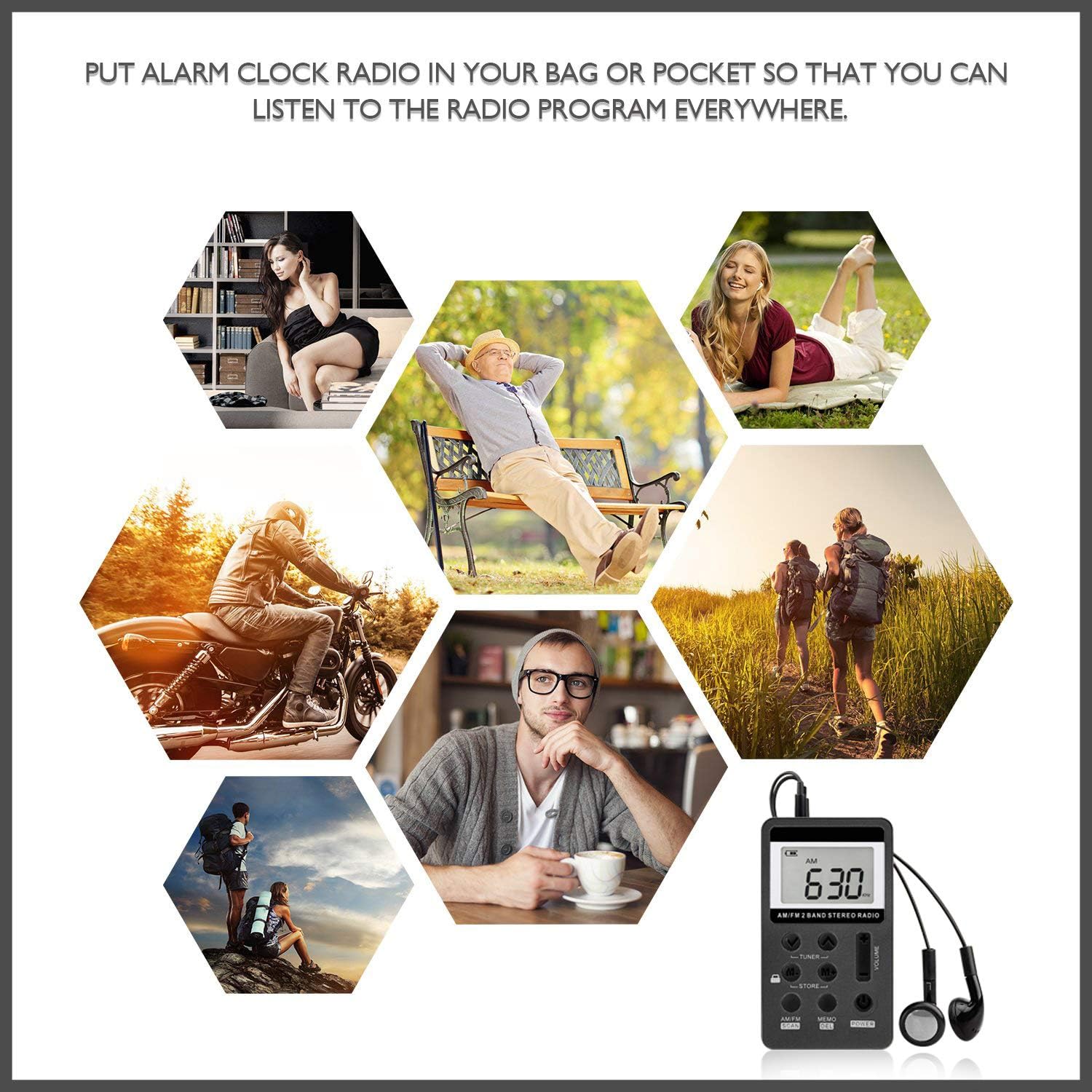 Radio AM/FM Portabil, SDLOGAL, Mini Radio Digital cu Baterie ...