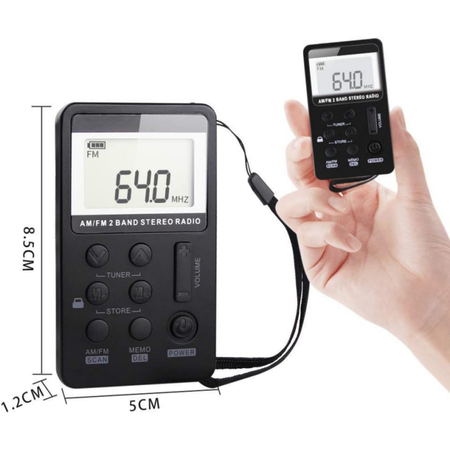 Radio AM/FM Portabil, SDLOGAL, Mini Radio Digital cu Baterie ...