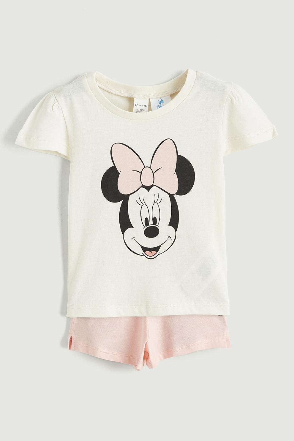 LC WAIKIKI, Set de tricou si pantaloni scurti cu imprimeu cu Minnie ...