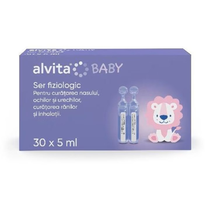 Ser fiziologic Alvita, 30 monodoze x 5 ml, soluție izotonică pentru ...
