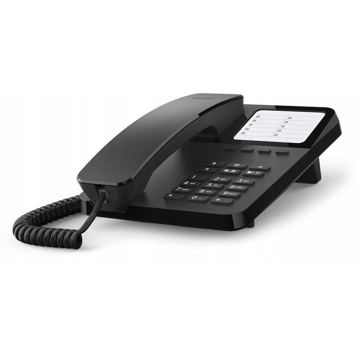 Telefon cu fir Gigaset Desk 400, negru, 4 butoane de apelare rapida ...