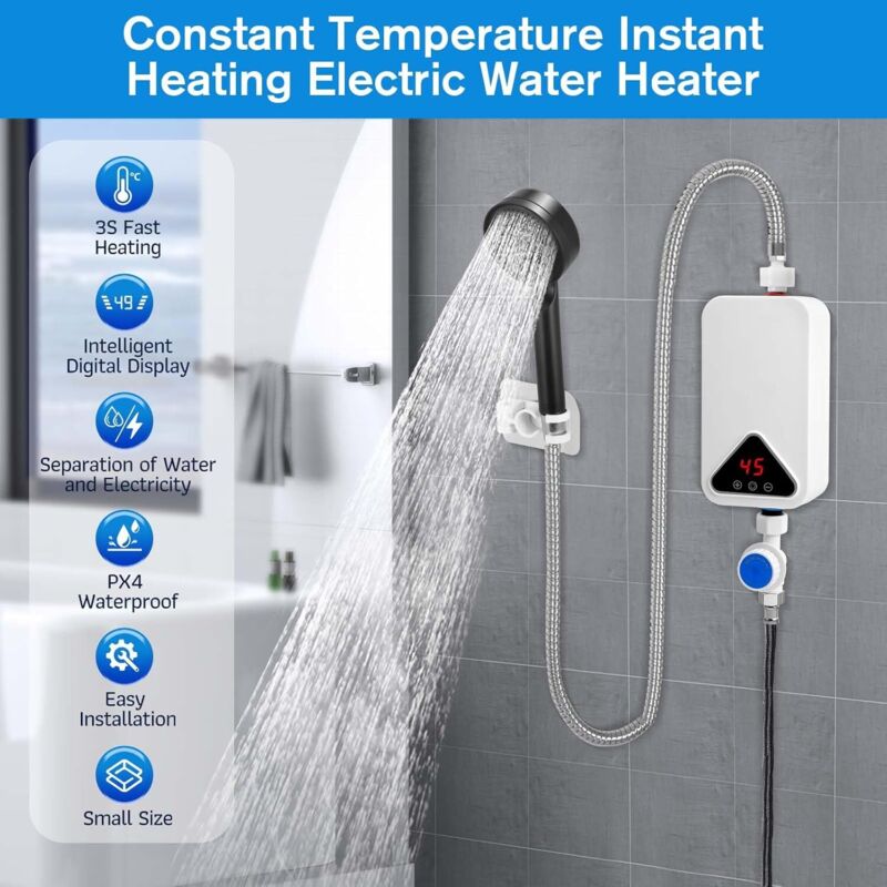 Incalzitor instant de apa electric, 5500W, 30-55°C, cu display LED ...