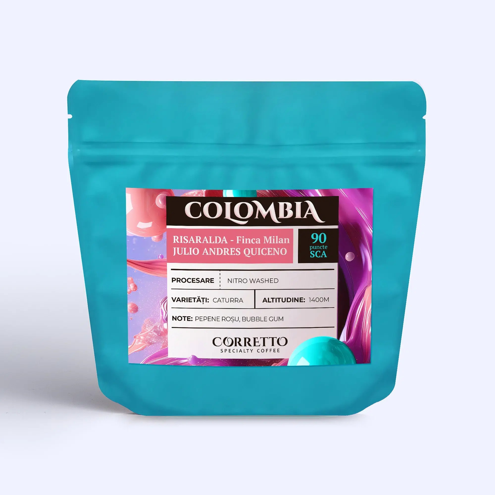 Cafea boabe Corretto, Colombia Risaralda, Finca Milan, 200 g, note de ...