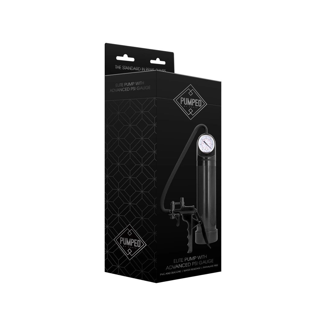 ShotsToys szexpumpa, 20x6cm henger, PSI nyomásmérő, fekete - eMAG.hu