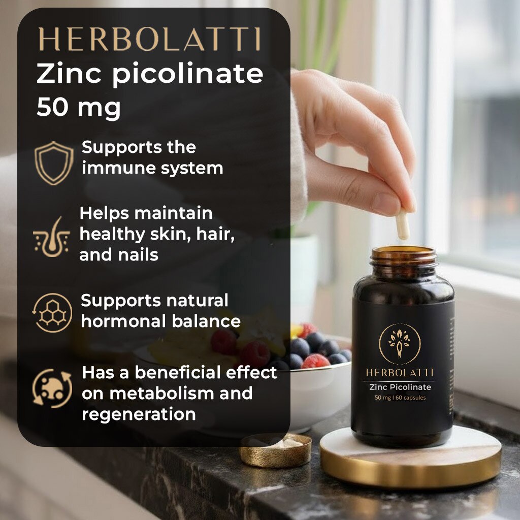 Picolinat de zinc 50 mg, 60 capsule, imunitate, piele sanatoasa ...