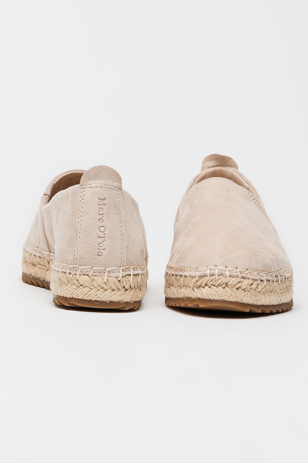 Marc O'Polo, Espadrile din piele nabuc, Maro nisip, 37 - eMAG.ro