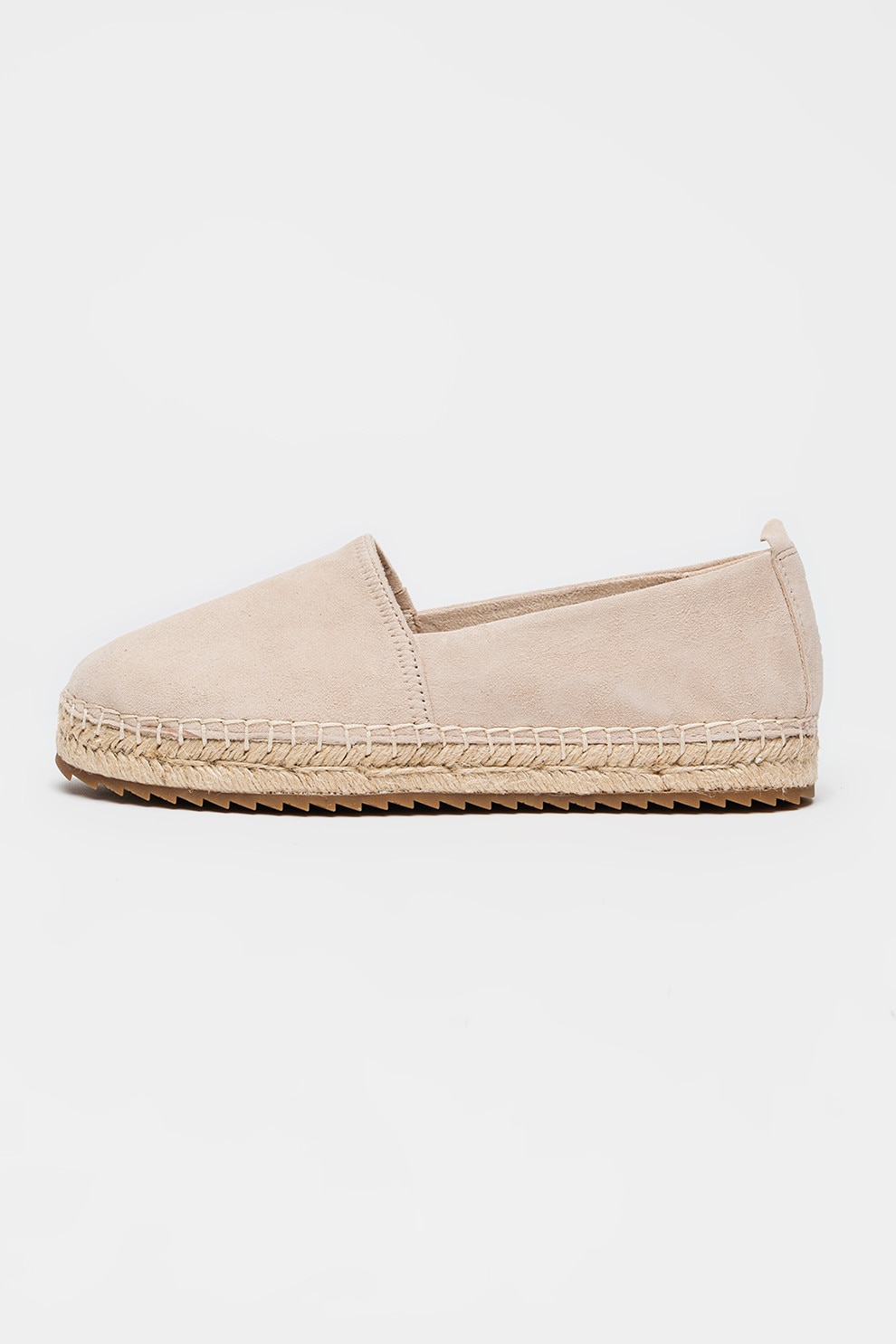 Marc O'Polo, Espadrile din piele nabuc, Maro nisip, 37 - eMAG.ro