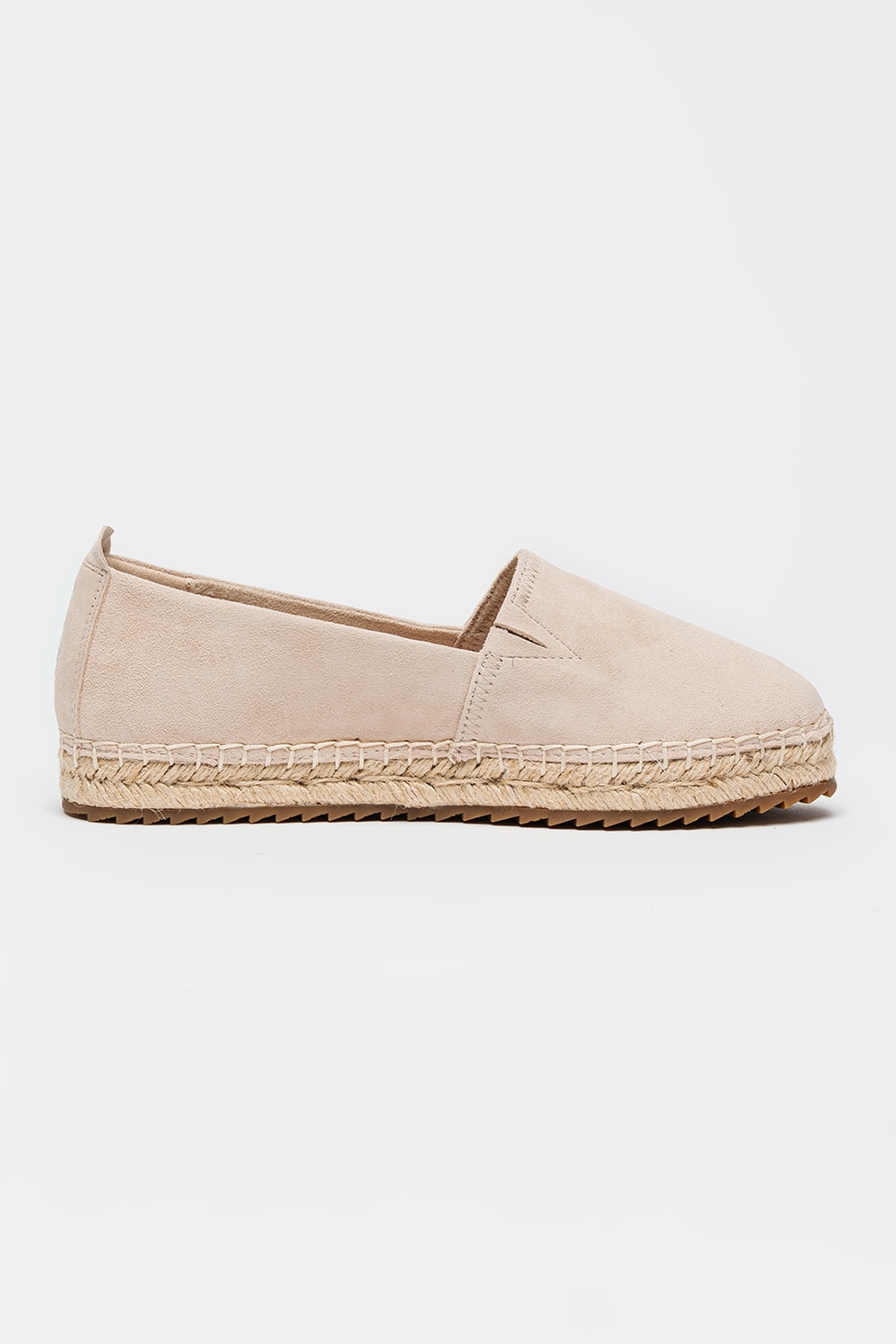 Marc O'Polo, Espadrile din piele nabuc, Maro nisip, 37 - eMAG.ro