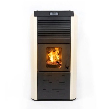 Termosemineu cu peleti Termax Kamin ECO, 30 kW, 220 mp, buncar peleti ...