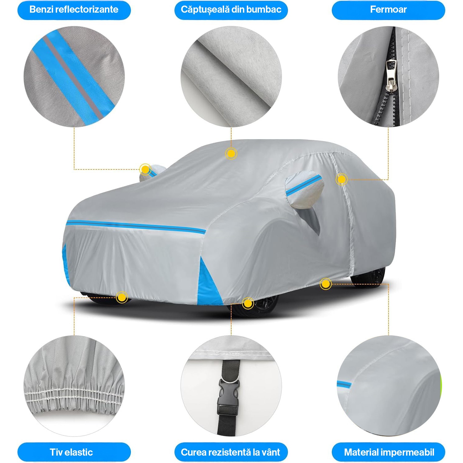 Prelata Auto Premium NextWave®️, Impermeabila, Protectie UV, Praf ...