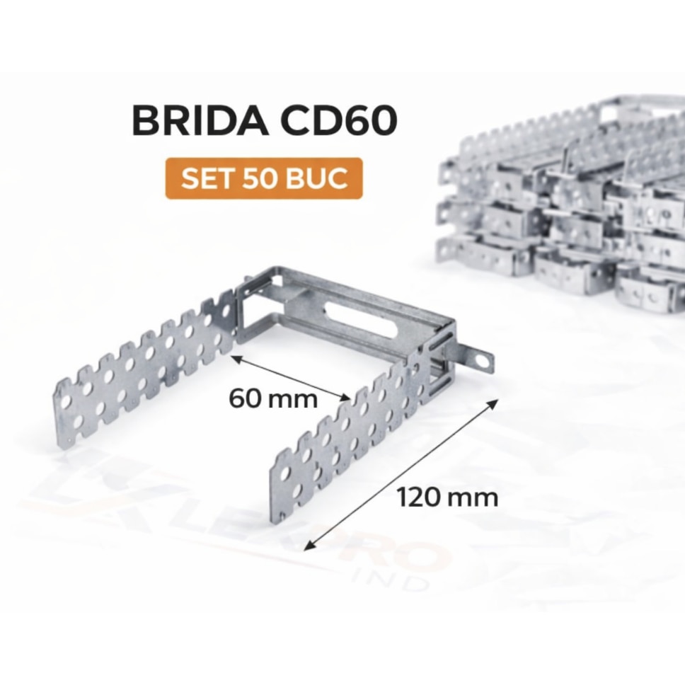 Set 100 brida multipla 12cm, 0, 8mm, pentru prindere profile metalice ...