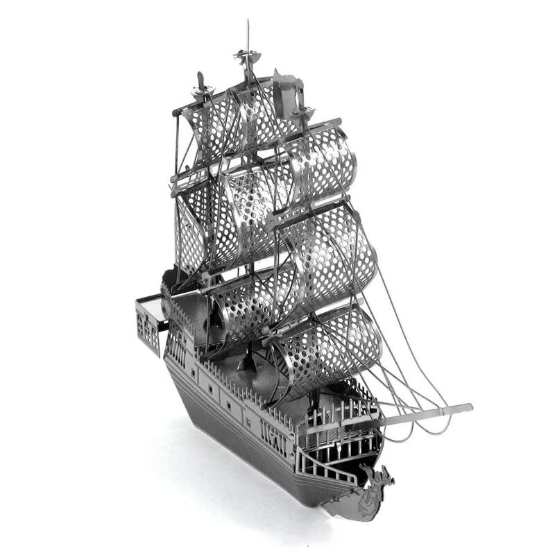 Puzzle 3D Corabia Piratilor Perla Neagra, metal, 29 piese, 80x18x100mm ...