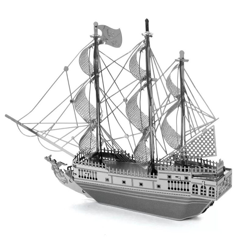 Puzzle 3D Corabia Piratilor Perla Neagra, metal, 29 piese, 80x18x100mm ...