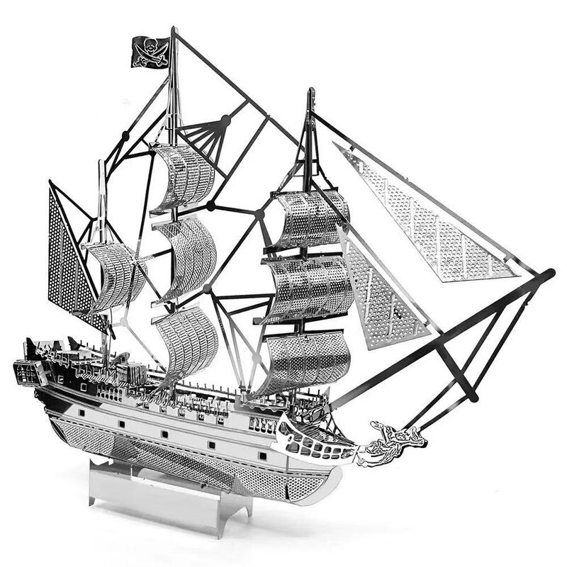 Puzzle 3D Corabia Piratilor Perla Neagra, metal, 29 piese, 80x18x100mm ...