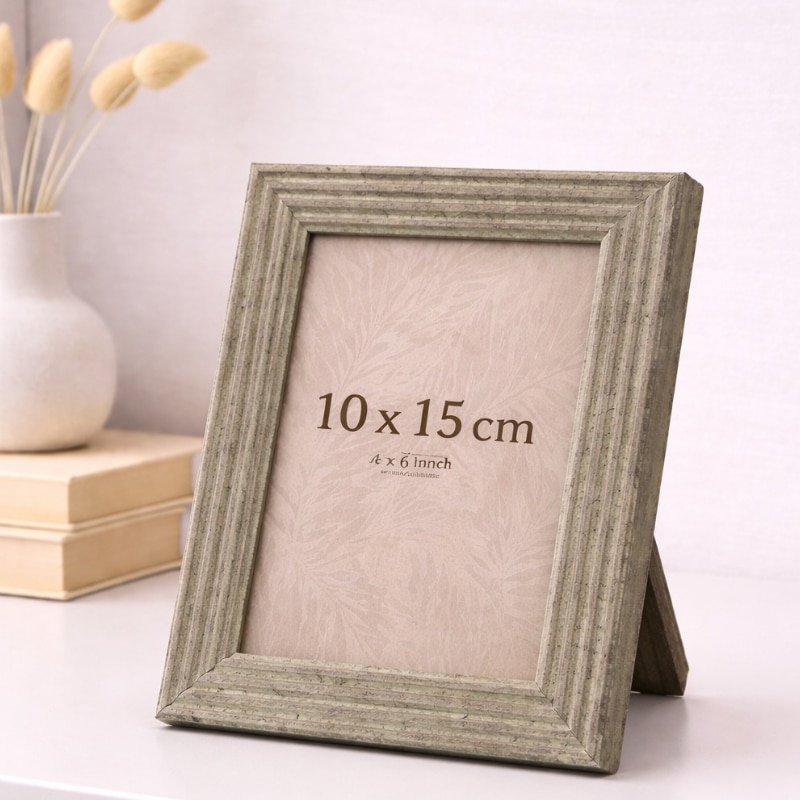 Set 3 Rame foto cu design cu dungi, Gri mat - 10 x 15 cm, 13 x 18 cm ...