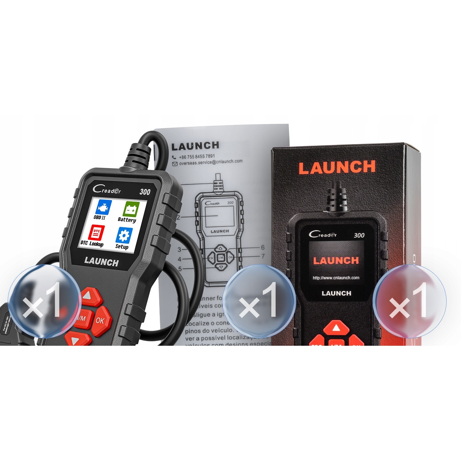 Tester Diagnostyczny OBD2 Launch Creader 300, Kasare Bleduri, Ecran LCD ...